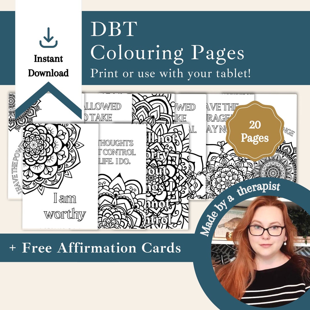 DBT Colorbook | Dbt Sheet, Dbt Workbook, Dbt Threapy Worksheet, Dbt ...
