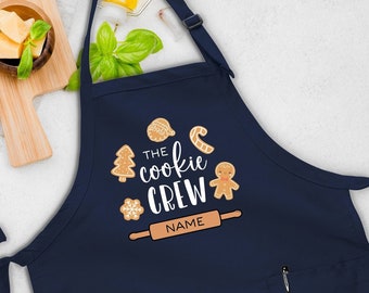 The Cookie Crew Apron, Personalized Christmas Apron, Kitchen ...