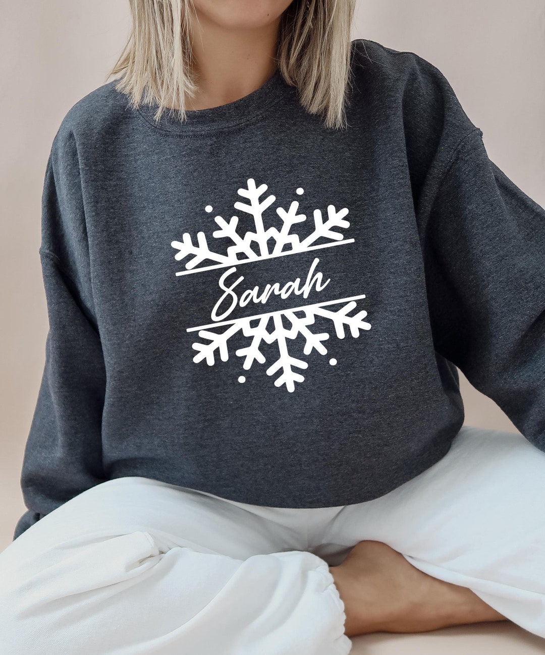 Custom Snowflake Sweatshirt, Snowflake Name Hoodie, Xmas Kids ...