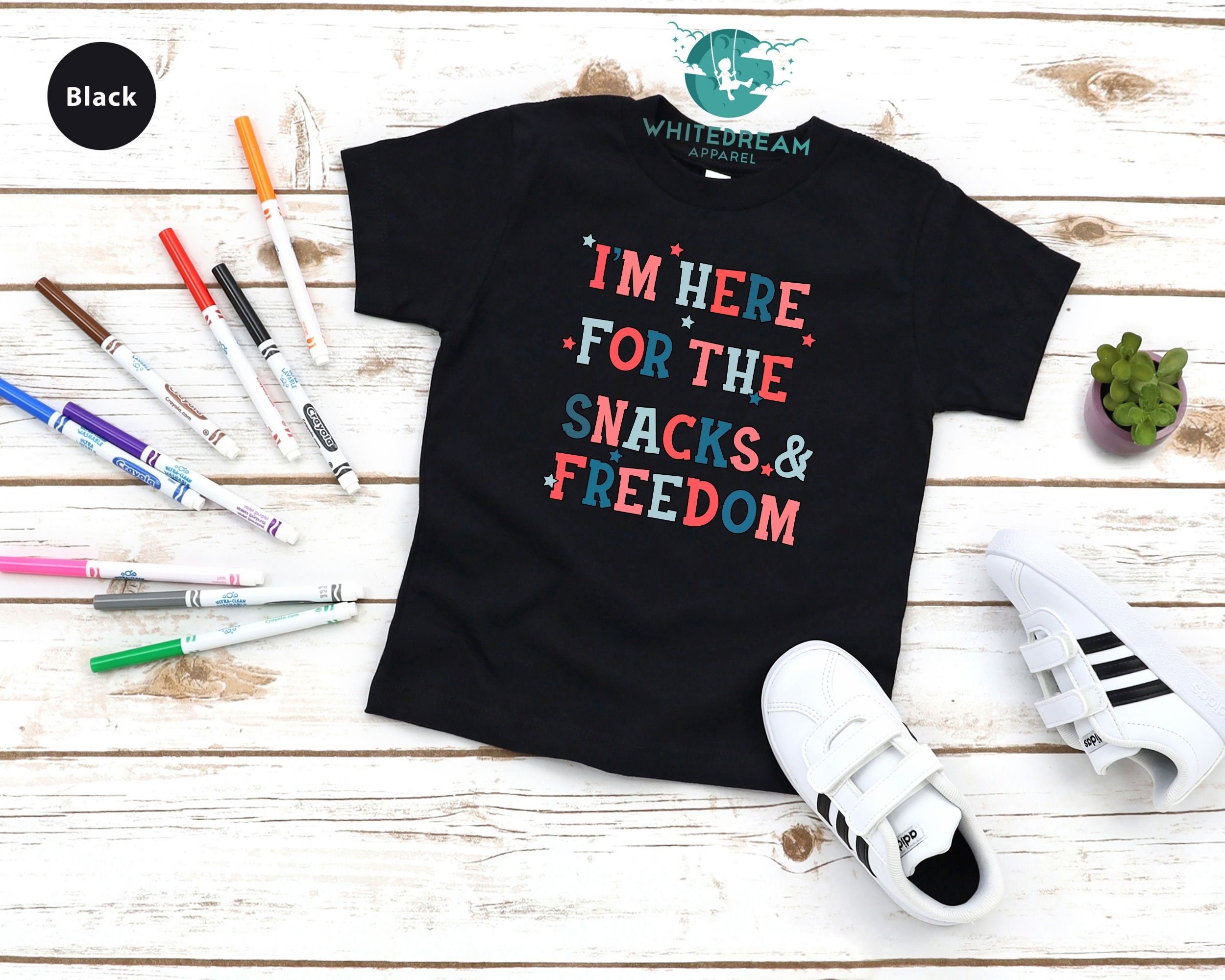 I'm Here for the Snacks& Freedom Shirt, Gift for Snacks Lover, Freedom ...