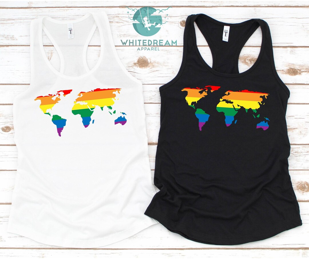 Colorful World Map Shirt, Rainbow Flag Tee, LGBTQ+ Sweatshirt, Pride T ...