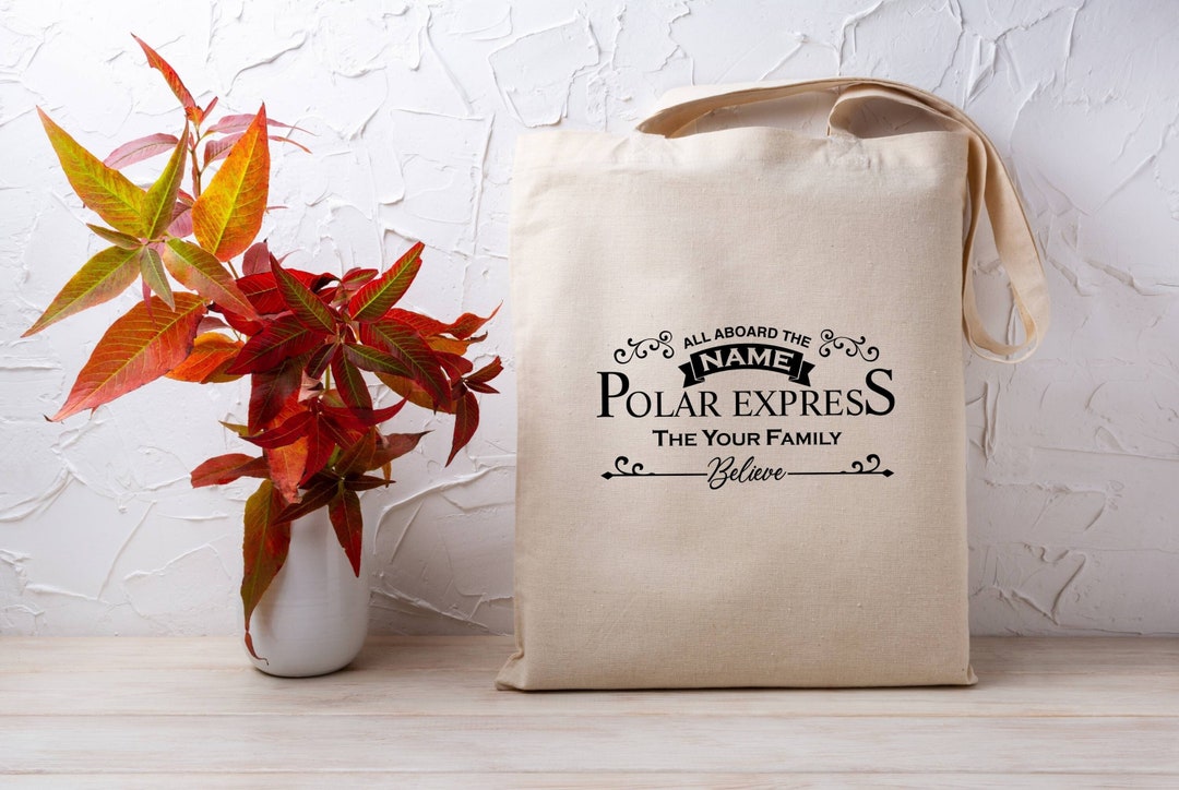 Polar Express Tote Bag, Custom Tote Bag, Santa Delivery Bag, Family ...
