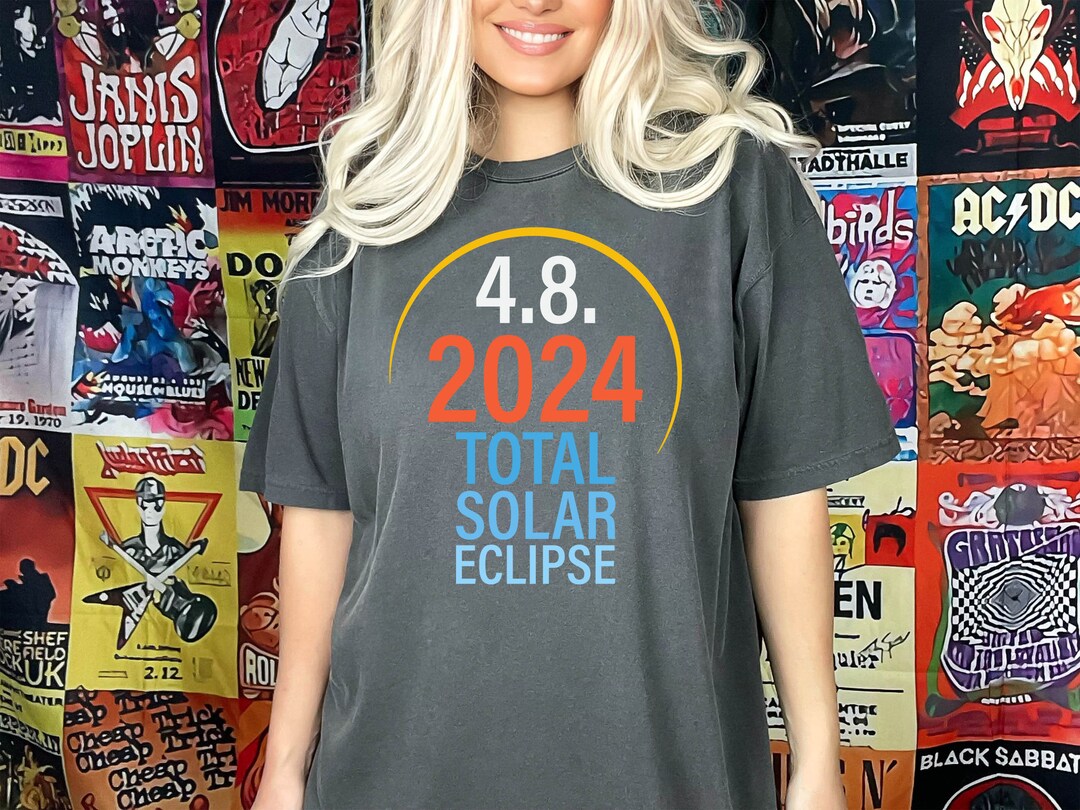 Comfort Color Shirt, Total Solar Eclipse Tee, 8 April Tee, Eclipse 2024 ...