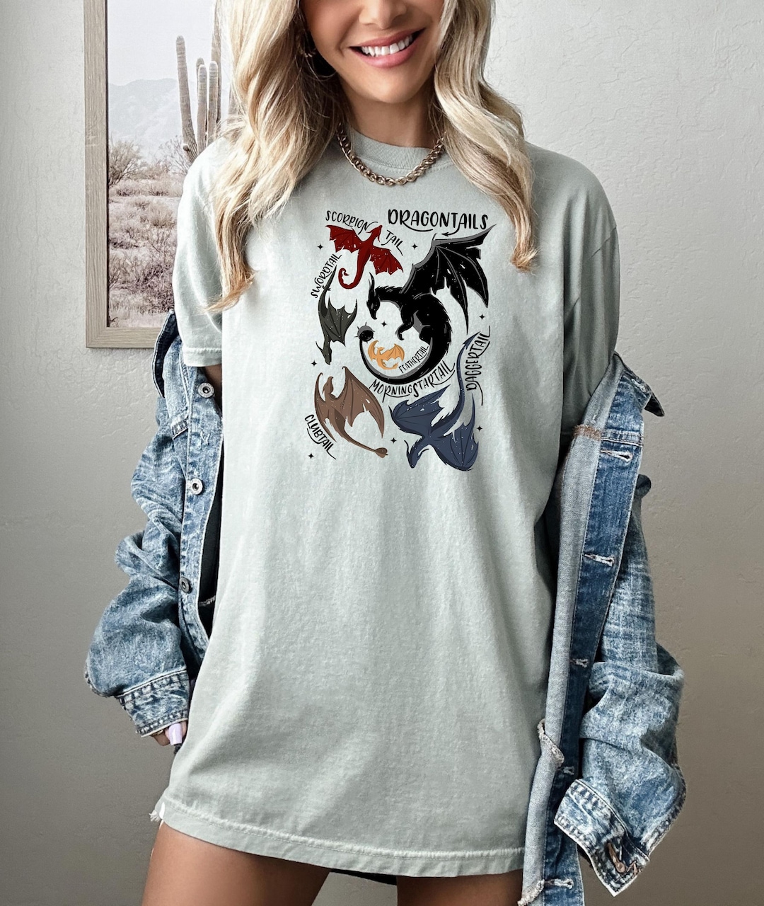 Dragon Tails Shirt, Morningstar Tail Tee, Comfort Color, Fourth Wing ...