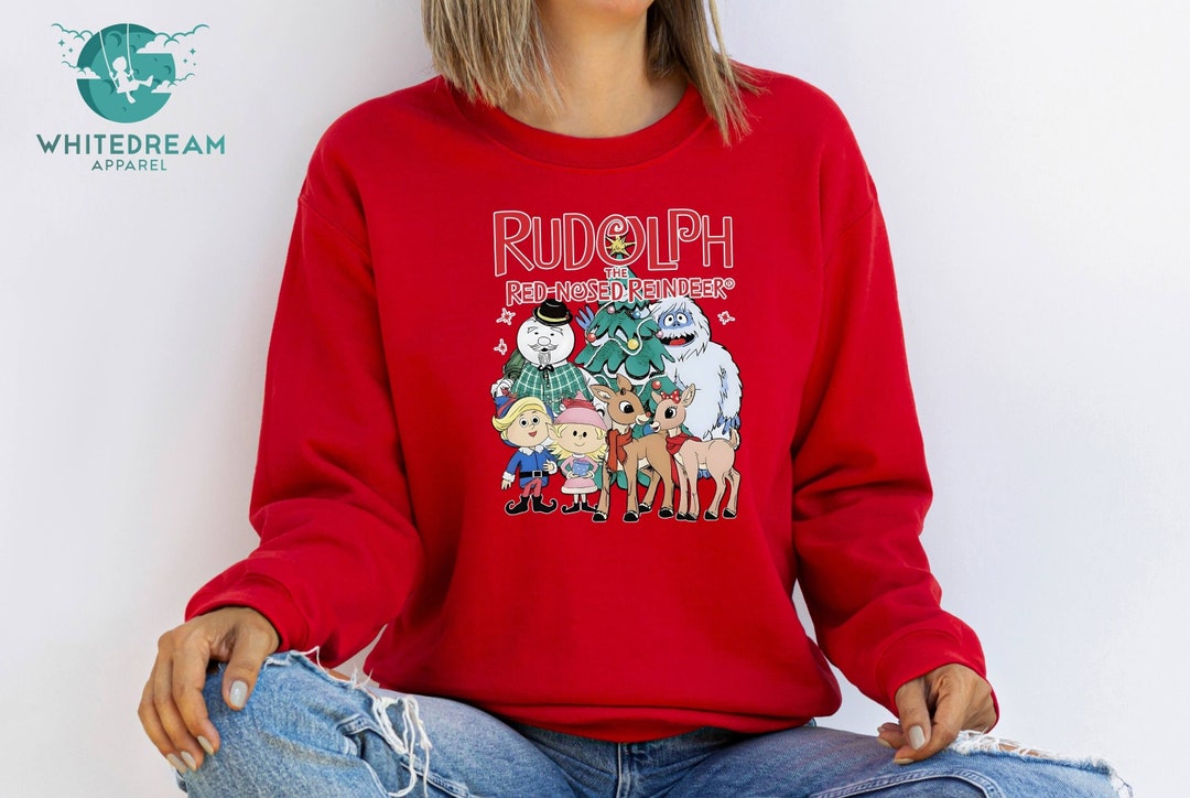 Rudolph Sweatshirt, Reindeer Shirt, Santa Sweatshirt, Cute Graphic Tee ...