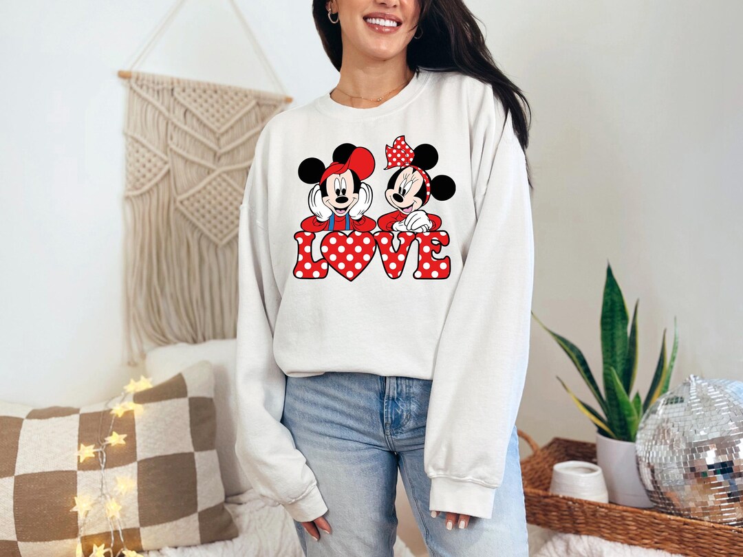 Disney Love Sweatshirt, Minnie Darling Gift, Mickey Lover Hoodie, Xoxo ...