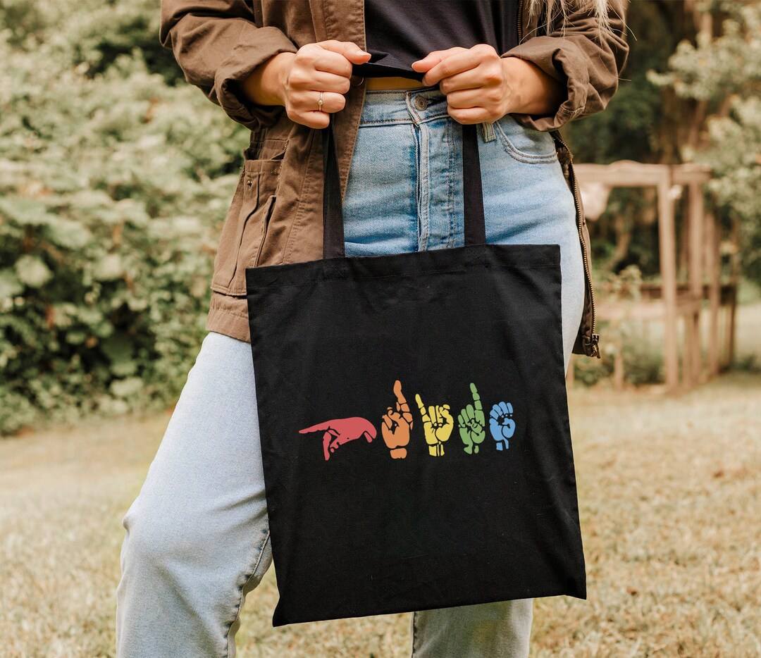Pride Tote Bag, Pride Parade Bag, Sign Alphabet Bag, LGBT Tote Bag ...