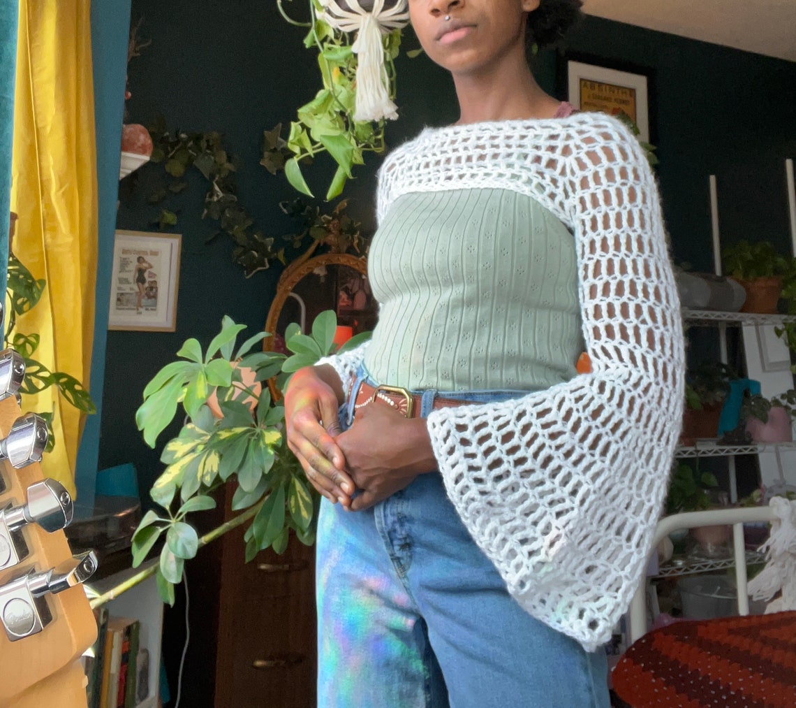 Custom Groovy Crochet Mesh Shrug Bolero *please Read Personalization ...