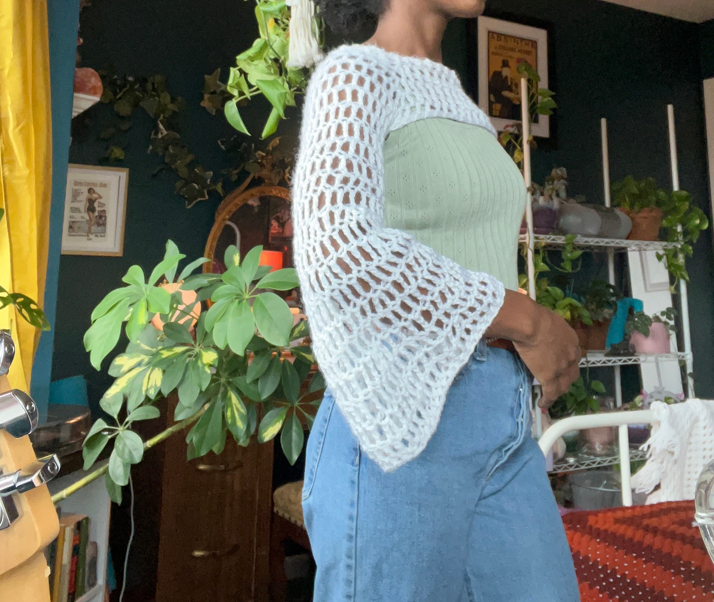 Custom Groovy Crochet Mesh Shrug Bolero *please Read Personalization ...