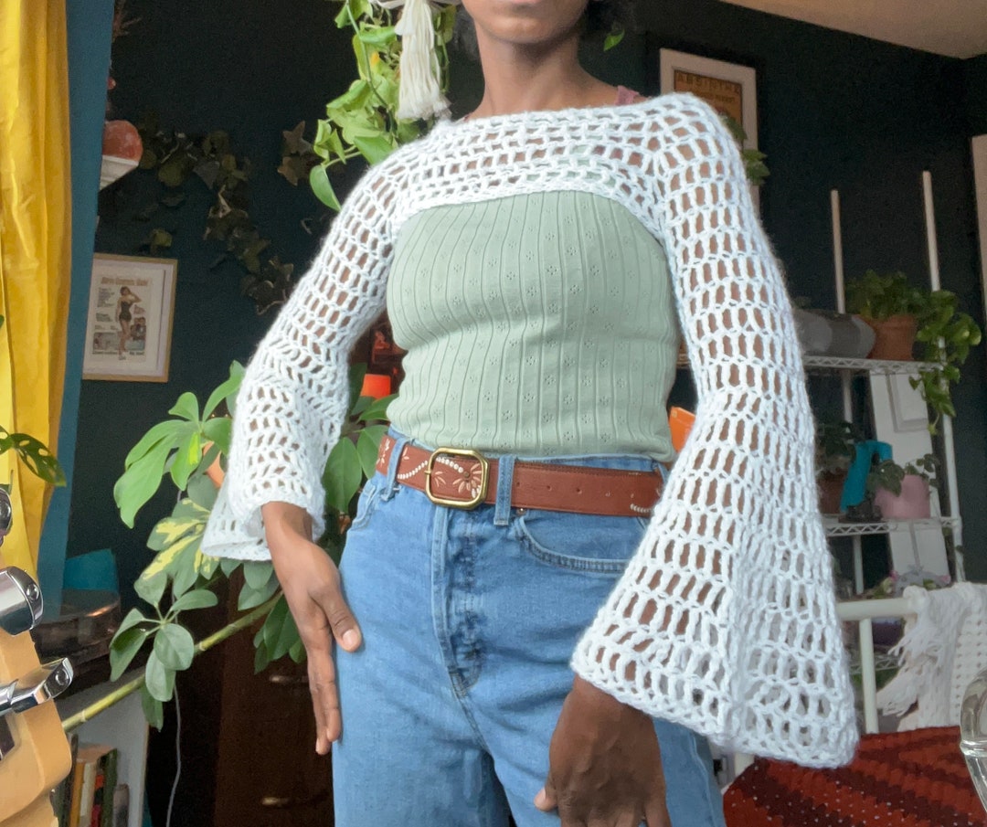 Custom Groovy Crochet Mesh Shrug Bolero *please Read Personalization ...