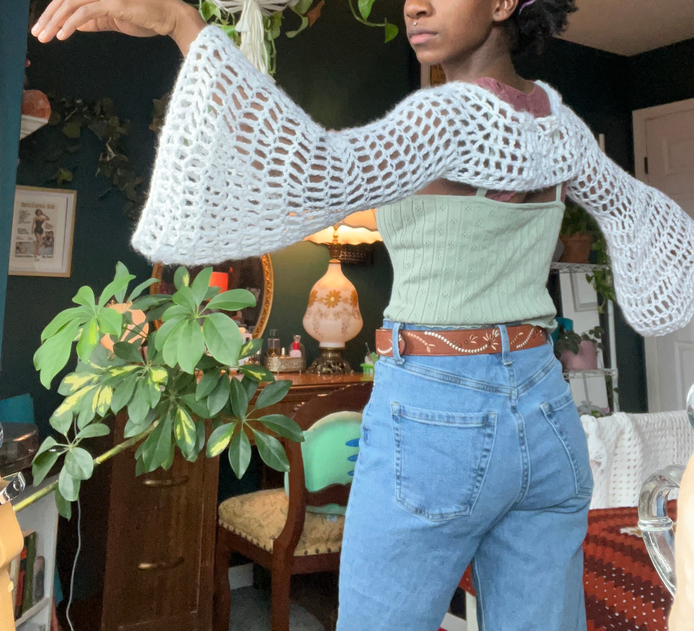 Custom Groovy Crochet Mesh Shrug Bolero *please Read Personalization ...