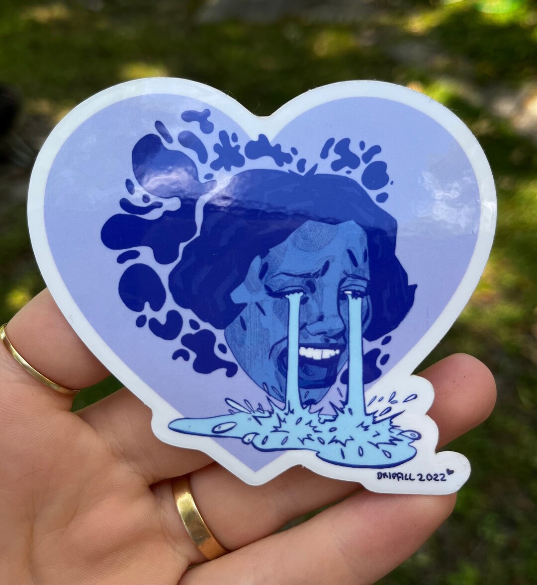 Blue Crying Girl Sticker - Etsy