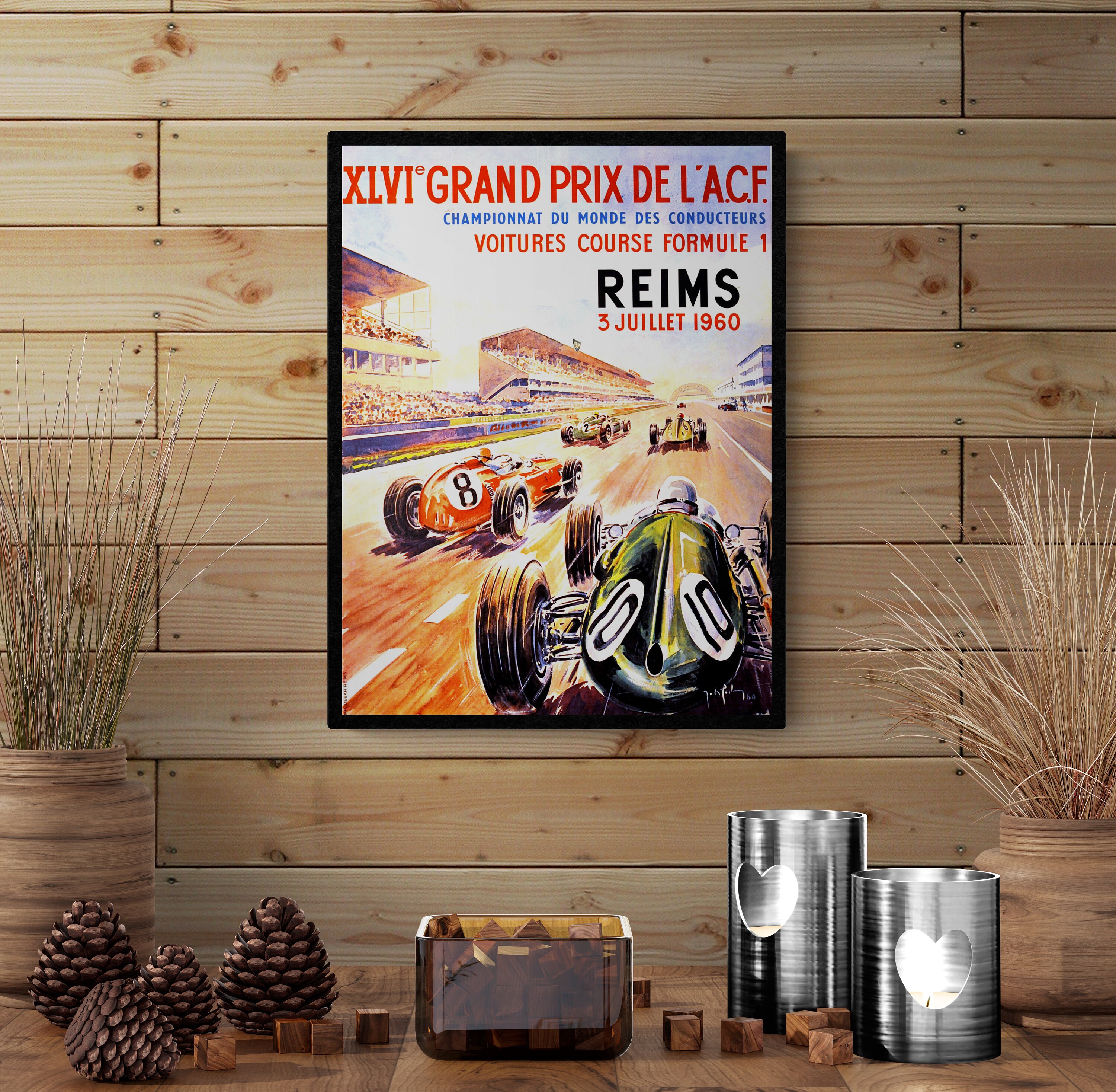 Poster Grand Prix Reims 1960 Formula 1 - Etsy