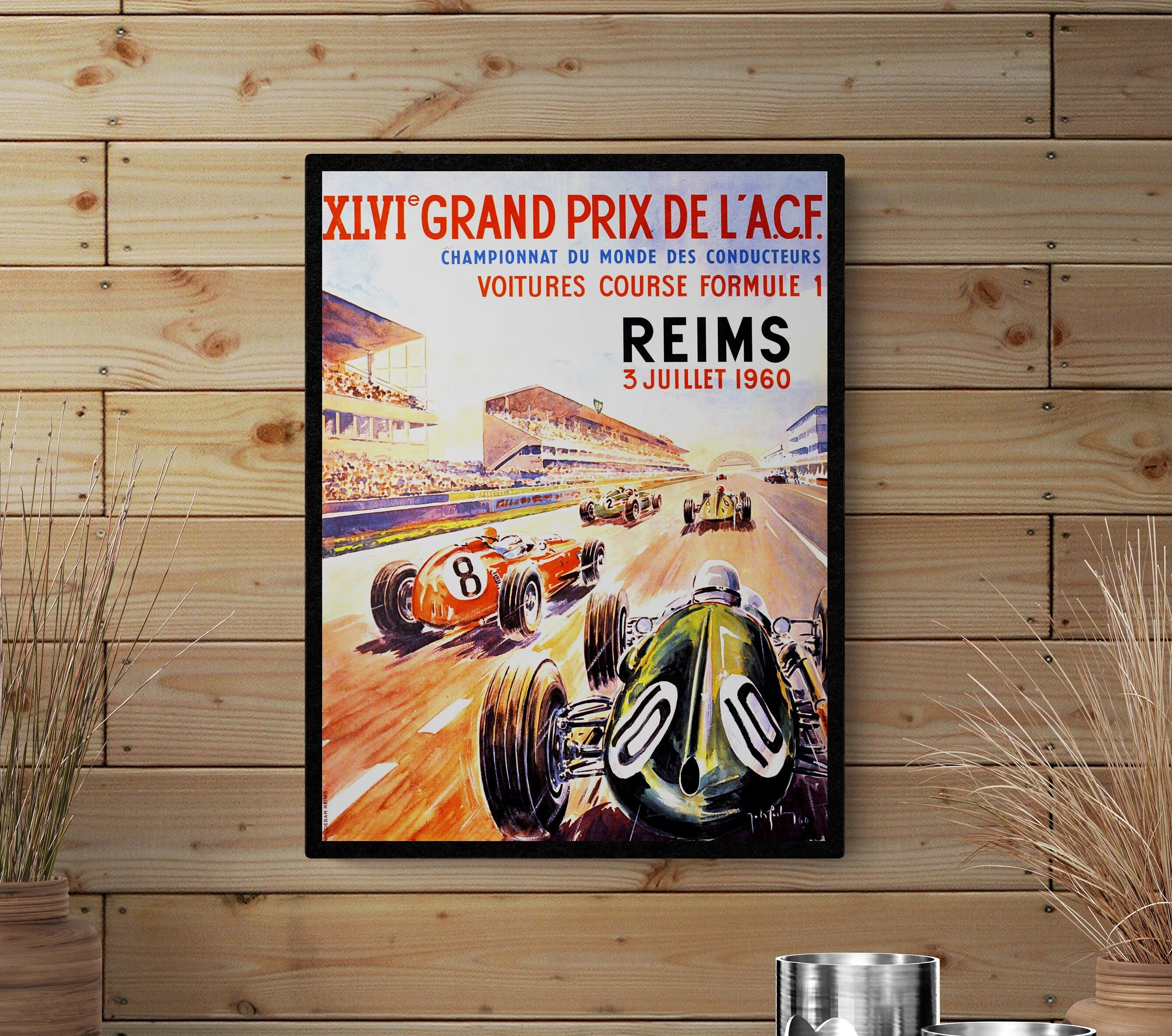 Poster Grand Prix Reims 1960 Formula 1 - Etsy