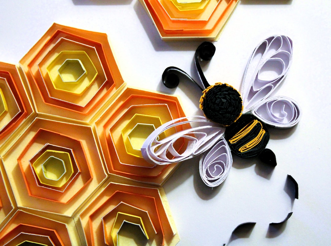 Quilled Bee & Honeycomb Shadowbox - Etsy