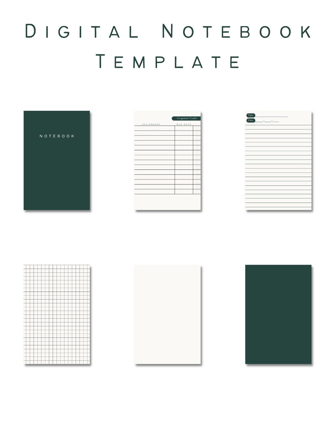 Evergreen Digital Notebook Template -digital Download - Goodnotes ...