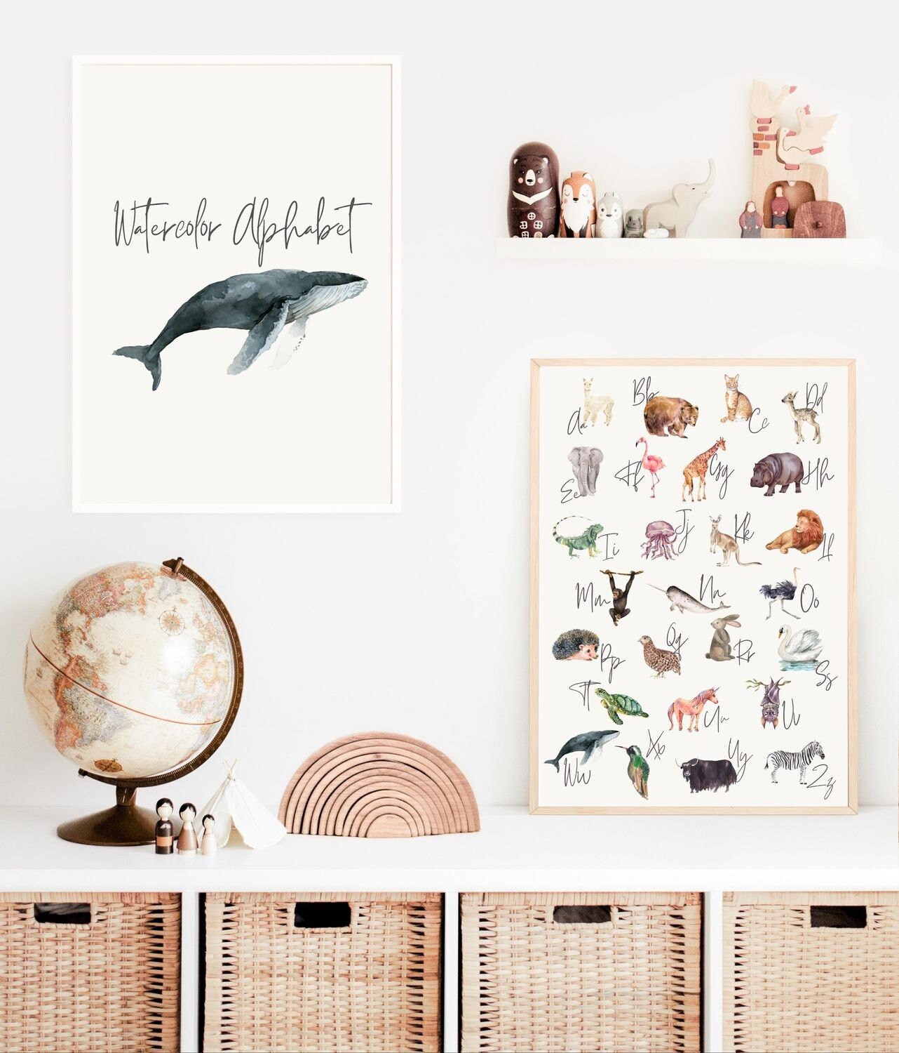 Watercolor Animal Alphabet / Digital Download Print / Animal Alphabet ...