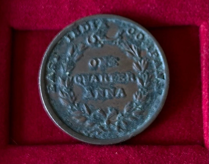RARE 1835 India Quarter Anna India KM#446 Vintage Coin East India ...