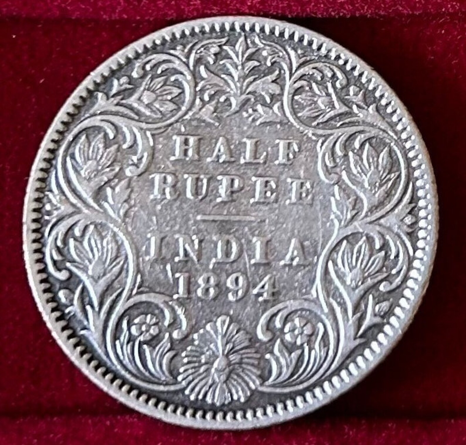 British India 1894 Half Rupee Queen Victoria & Empress KM#491 Silver ...