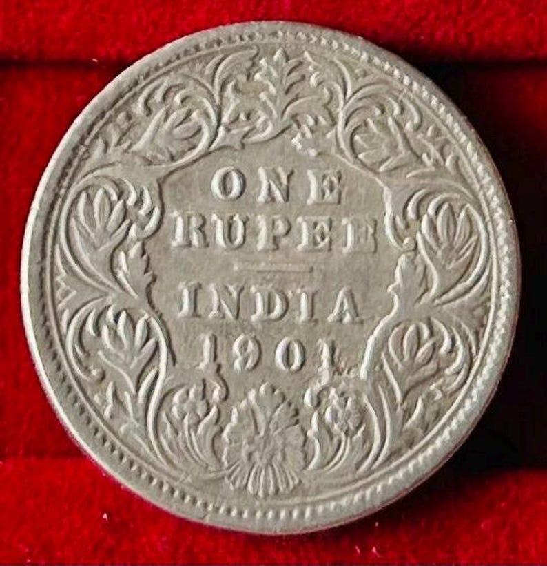 RARE India 1 Rupee - 1901 Queen Victoria British India KM#492 Silver ...
