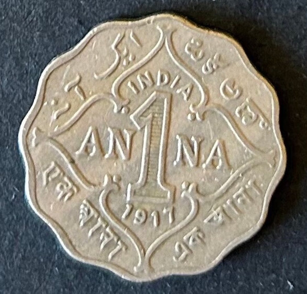 1917 British India George V King & Emperor 1 Anna Coin Rare KM#513 - Etsy