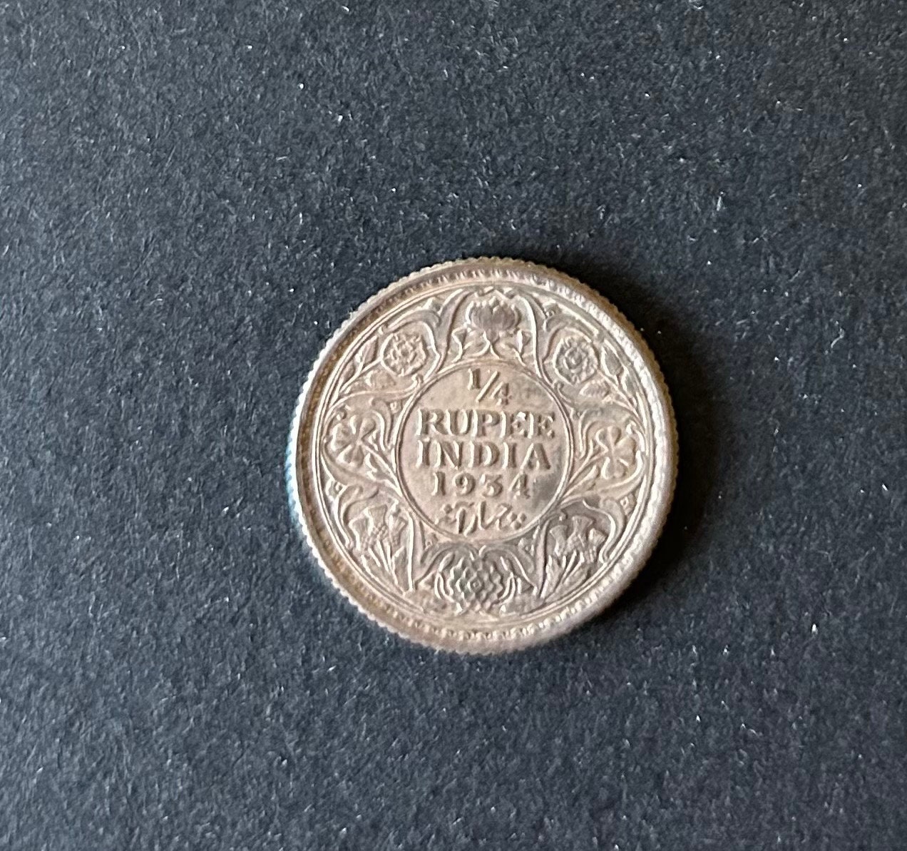 RARE 1934 1/4 Rupee British-india. King George V & Emperor Vintage KM ...