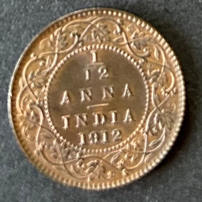112 Anna India 1912 King George V British India pre Independence Coin ...