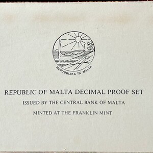 1977 Republic of Malta 9 Coin Proof Set Rare Collection Franklin Mint ...