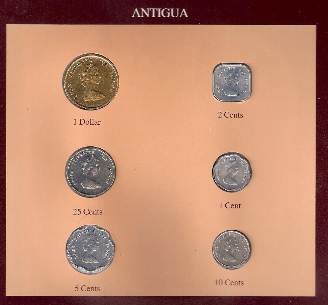 Antigua - Coin Sets of All Nations - 6 Coins Set - Postmarked 1988 UNC ...