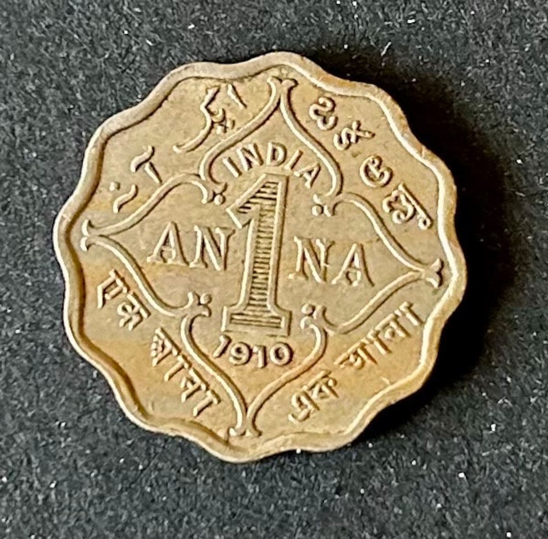 1910 British India Edward VII King & Emperor 1 Anna Coin Rare KM#504 - Etsy