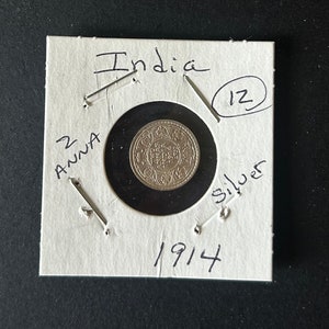 1914 BRITISH India 2 Anna Silver King George V & Emperor Coin KM#515 - Etsy