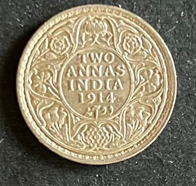 1914 BRITISH India 2 Anna Silver King George V & Emperor Coin KM#515 - Etsy