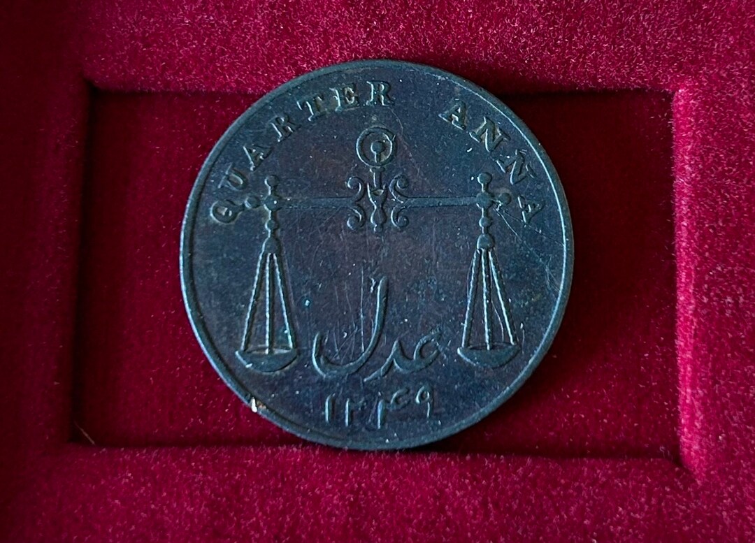RARE 1833 India Quarter Anna Bombay Presidency British India KM#231 ...