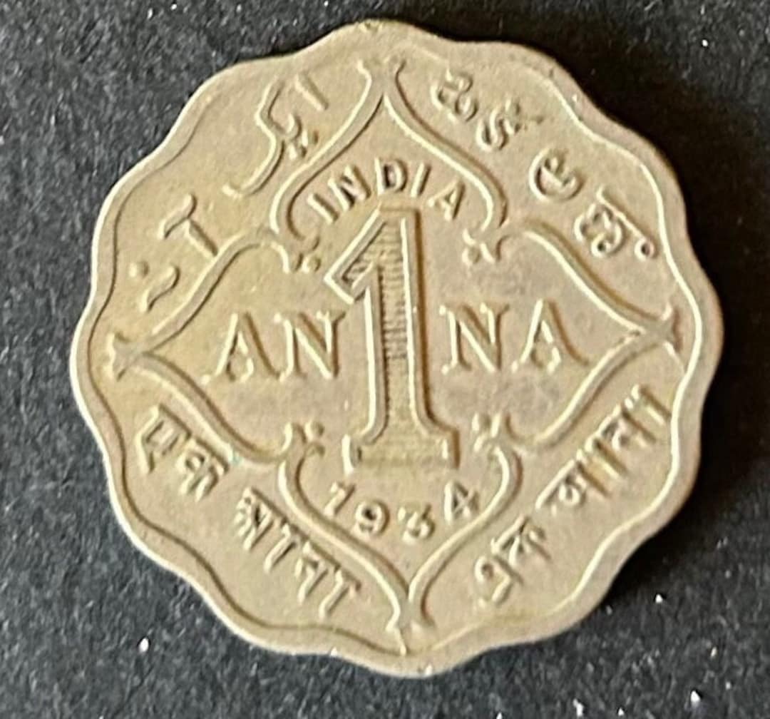 1934 British India George V King & Emperor 1 Anna Coin Rare KM#513 - Etsy