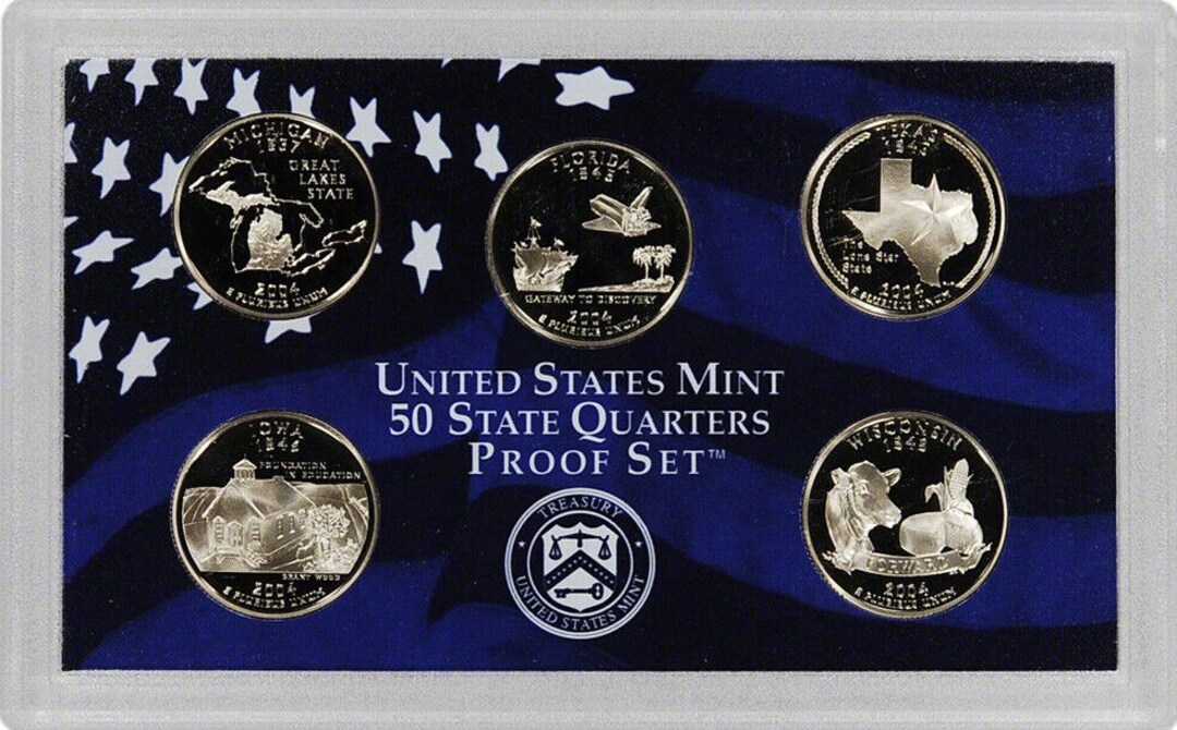 2004 S US Mint Clad Quarter Proof Set 50-state Quarters - 5 Coins - Etsy