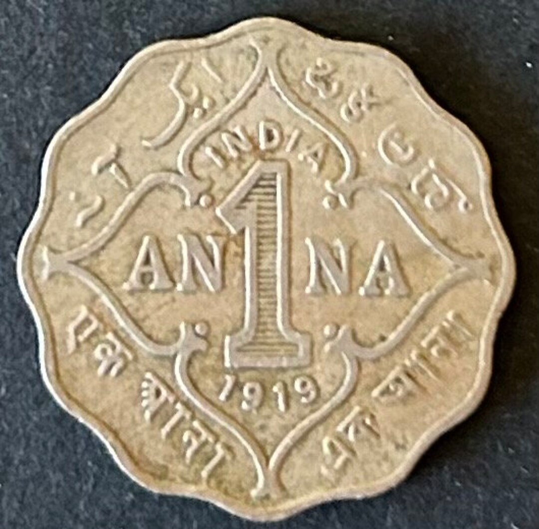 1919 British India George V King & Emperor 1 Anna Coin Rare KM#513 - Etsy
