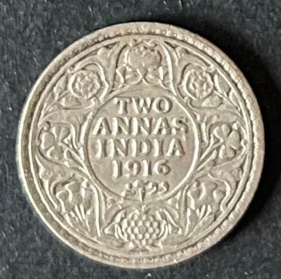 1916 BRITISH India 2 Anna Silver King George V & Emperor Coin KM#515 - Etsy