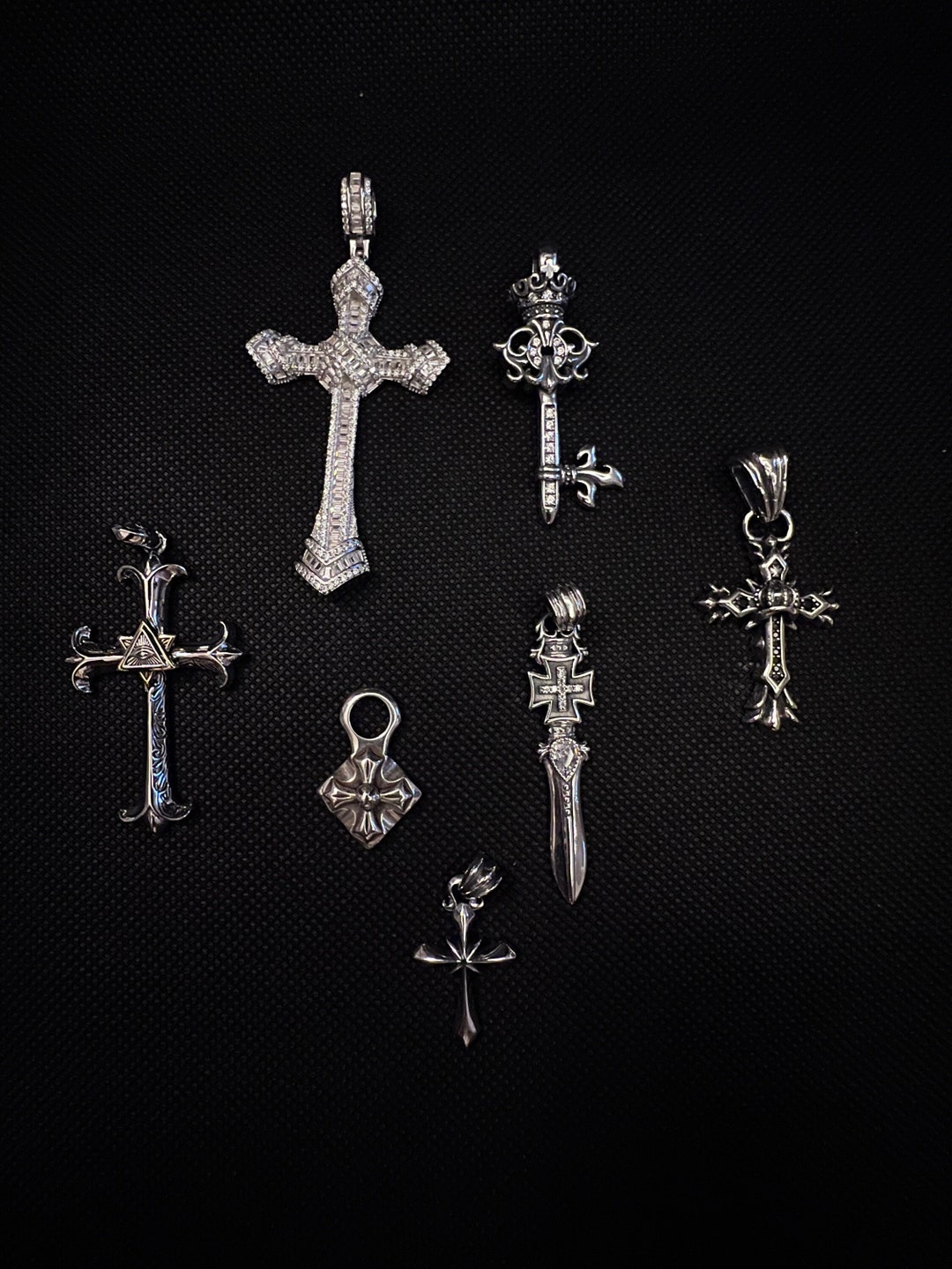 Sterling Silver Cross and Key Pendants - Religious Jewelry - Etsy
