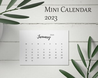 Printable Planner Cards 2023 3x2 Inches Mini Calendar - Etsy