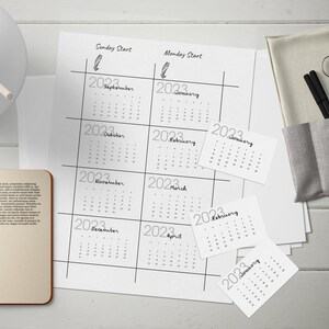 Printable Planner Cards 2023 3x2 Inches Mini Calendar - Etsy