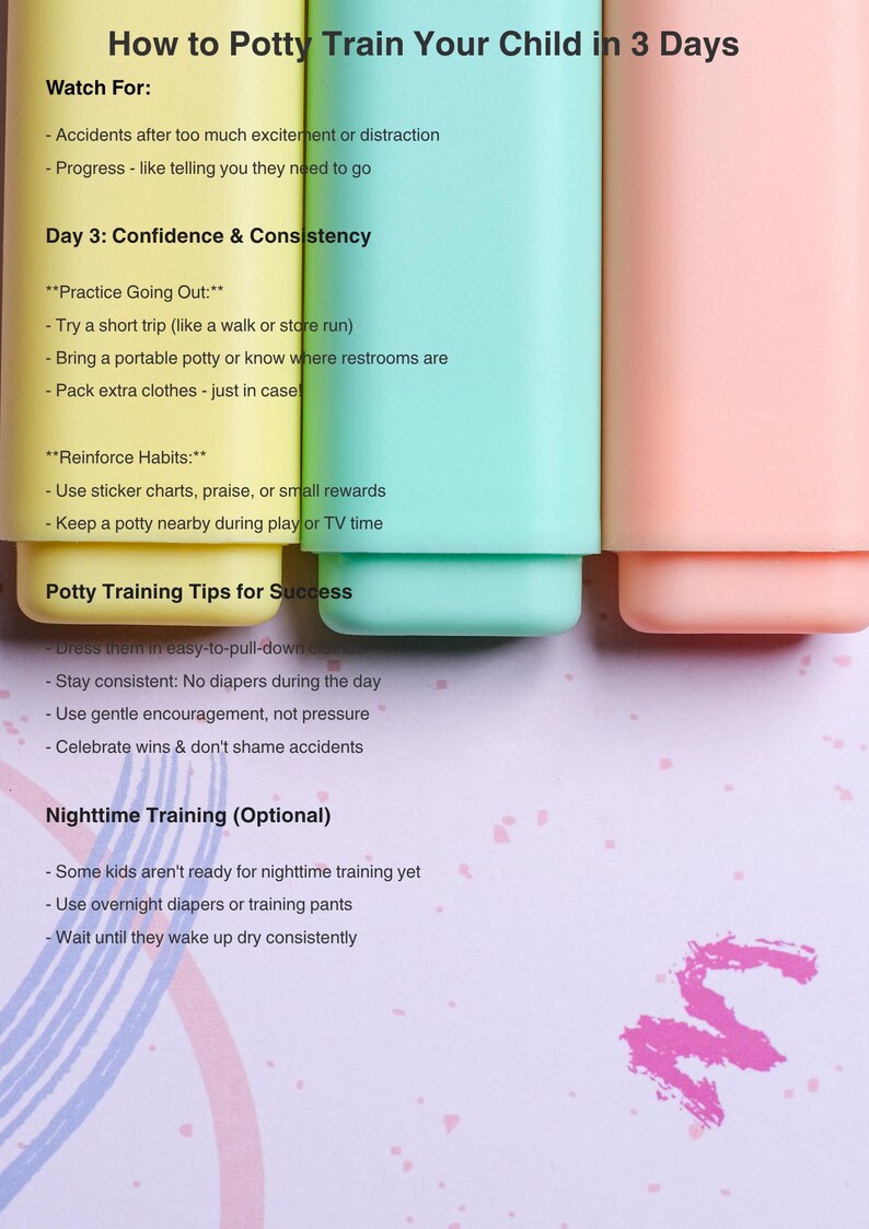 3-day Potty Training Guide & Sticker Chart Printable – Toddler Potty ...