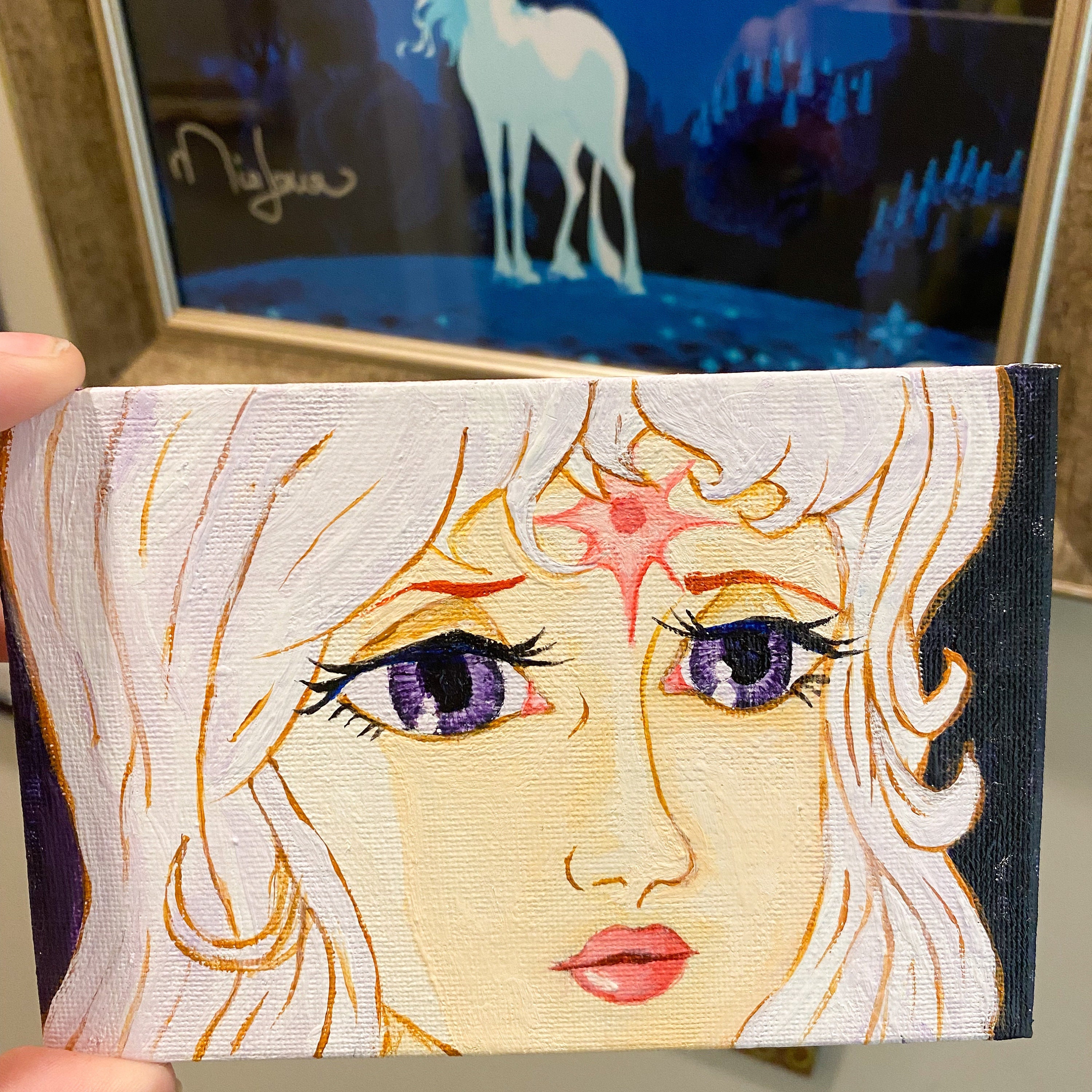 The Last Unicorn Lady Amalthea Mini Canvas ORIGINAL Painting - Etsy