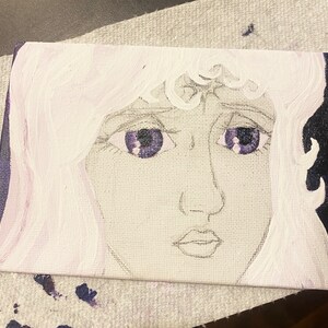 The Last Unicorn Lady Amalthea Mini Canvas ORIGINAL Painting - Etsy