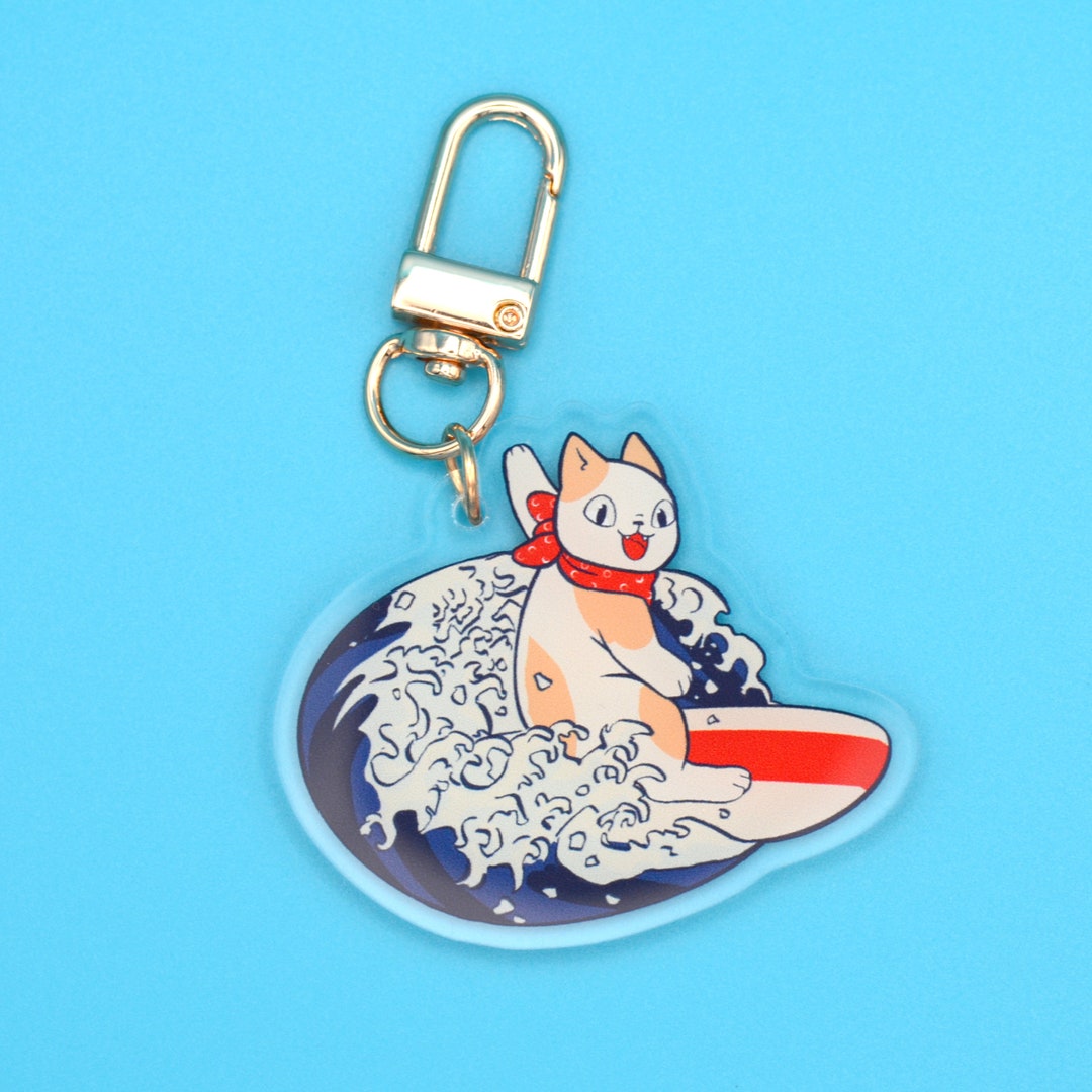 The Great Wave off Cat-agawa - Acrylic Key Chain - Etsy