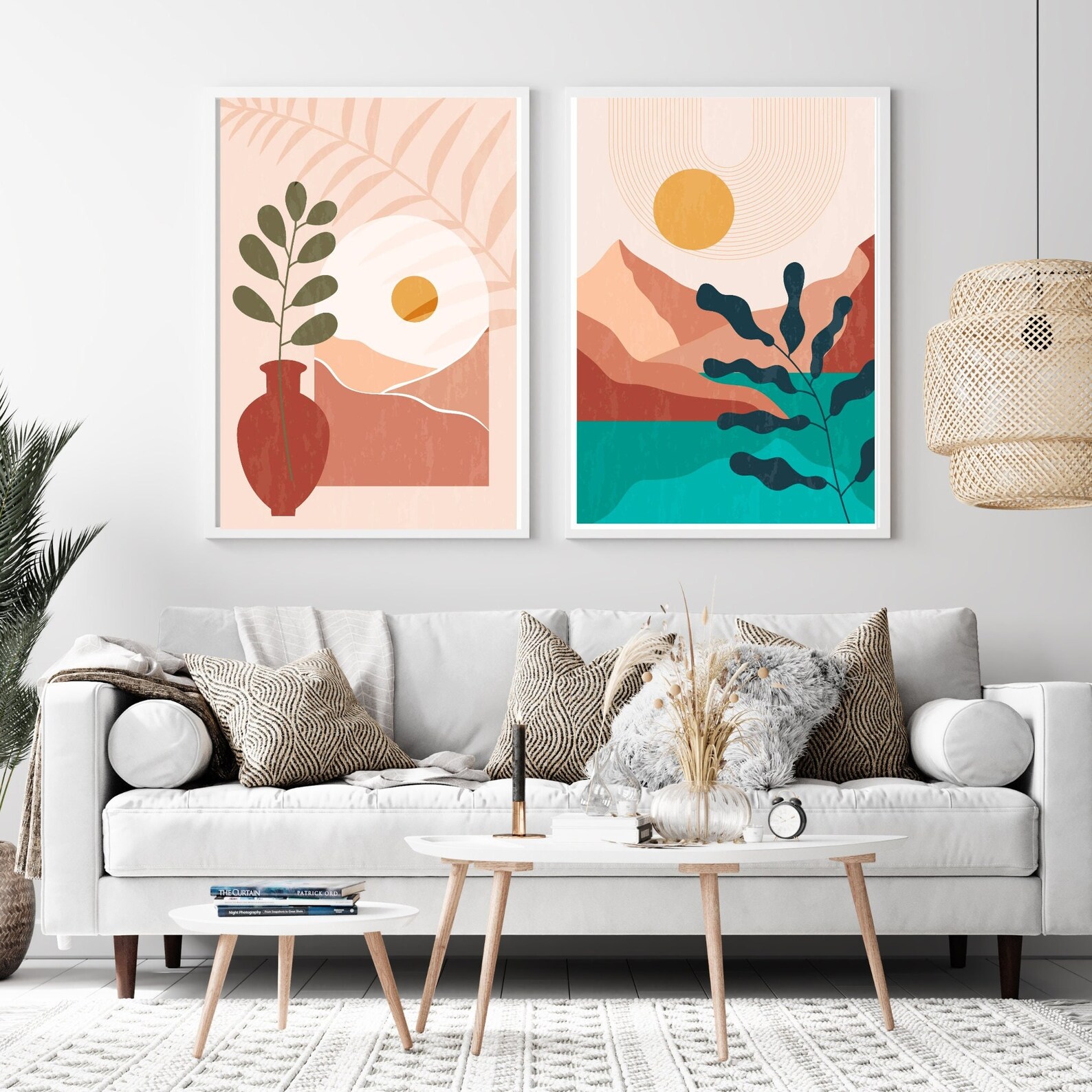Boho Botanical Art Print, DIGITAL DOWNLOAD, Abstract Botanical ...