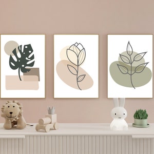 Boho Botanical Art Print, DIGITAL DOWNLOAD, Abstract Botanical ...