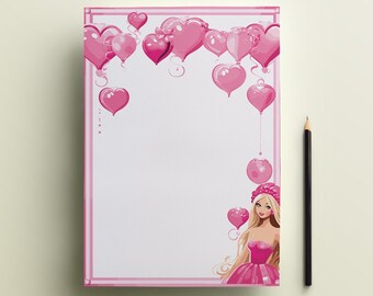 Pink, Girl, Party, Birthday, Invitation Border Frame SVG Files Digital ...