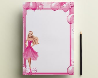 Pink Girl Party Birthday Invitation Border Frame SVG Files - Etsy