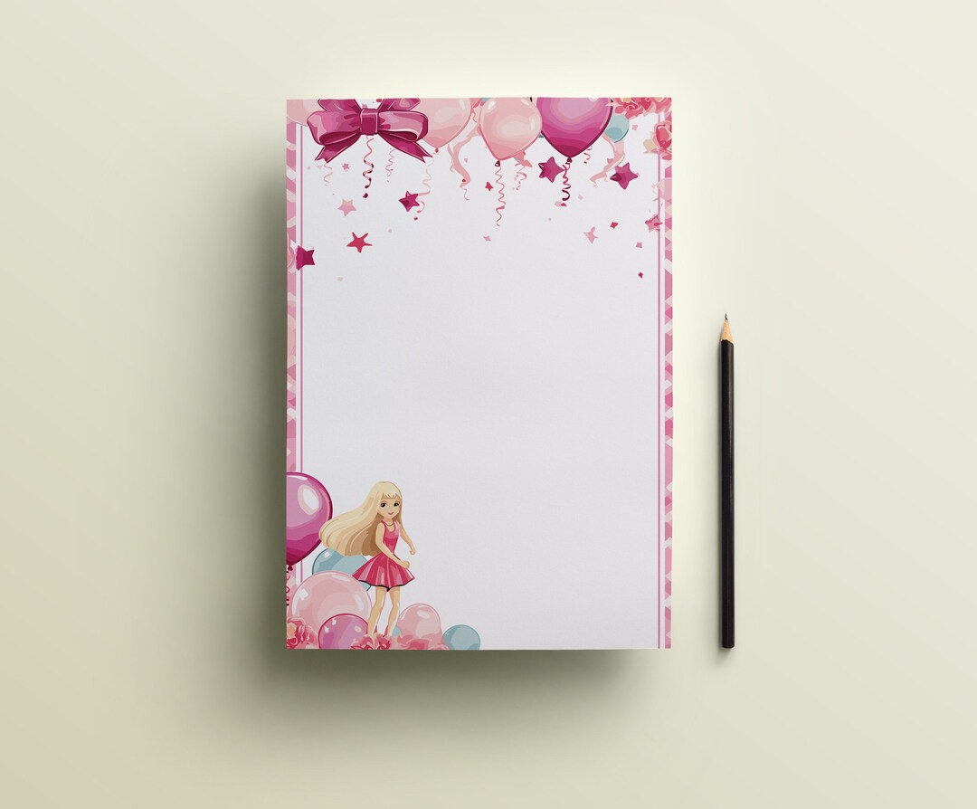 Pink, Girl, Party, Birthday, Invitation Border Frame SVG Files Digital ...