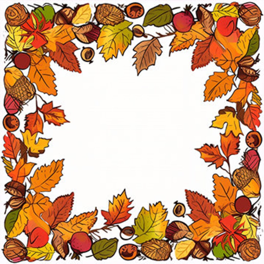 Autumn, Halloween, Leaves Border SVG Files Digital Clip Art for Cricut ...